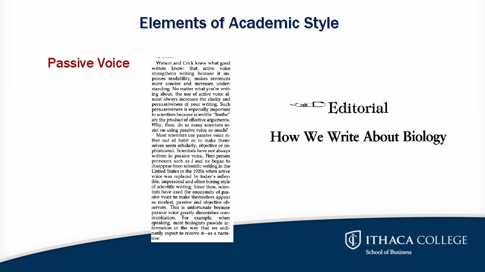 Elements of Academic Style G Scott Erickson Charles