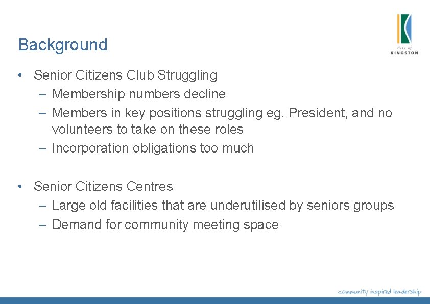 Revitalising Failing Clubs Changing to a Community Hub