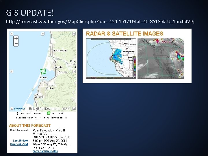 GIS UPDATE http forecast weather govMap Click php