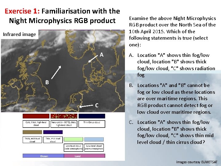 Exercise 1 Familiarisation with the Night Microphysics RGB