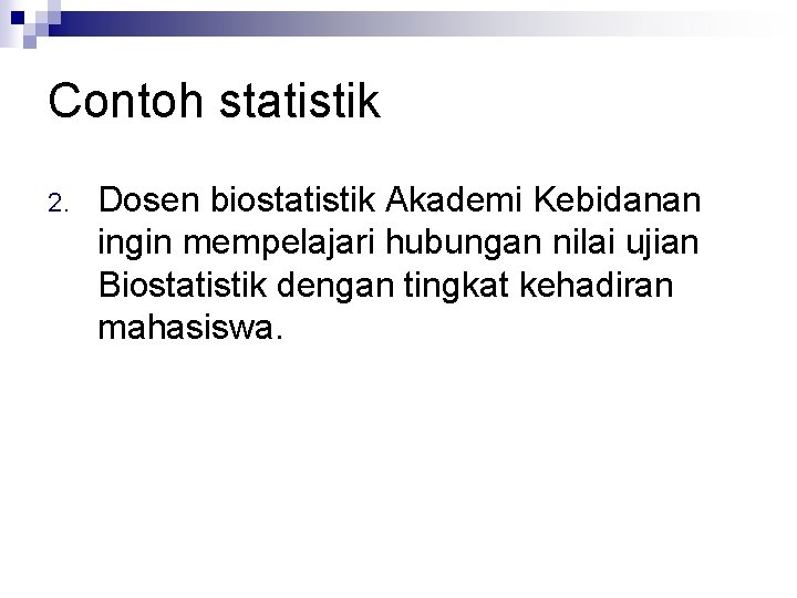 PENGANTAR BIOSTATISTIK Definisi n Biostatistik Statistik Kesehatan n