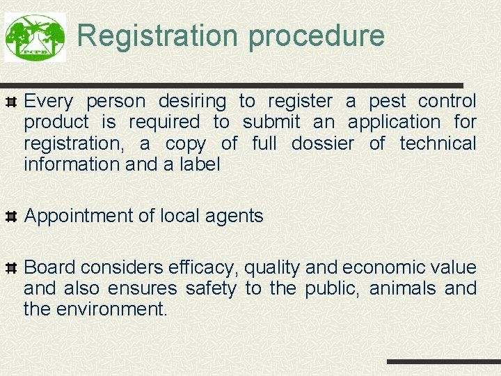 Pest Control Products Board Nairobi Kenya REGULATION OF