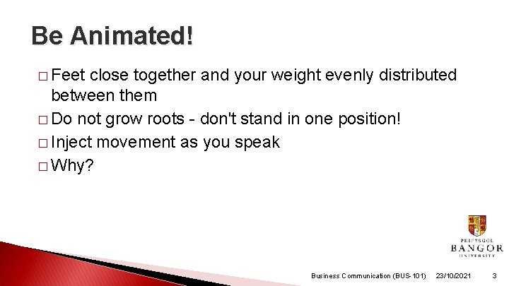 Business Communication Lecturer Gareth Jones Class 9 Presentations