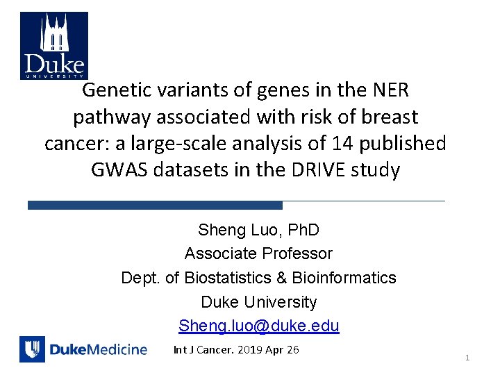 Genetic variants of genes in the NER pathway