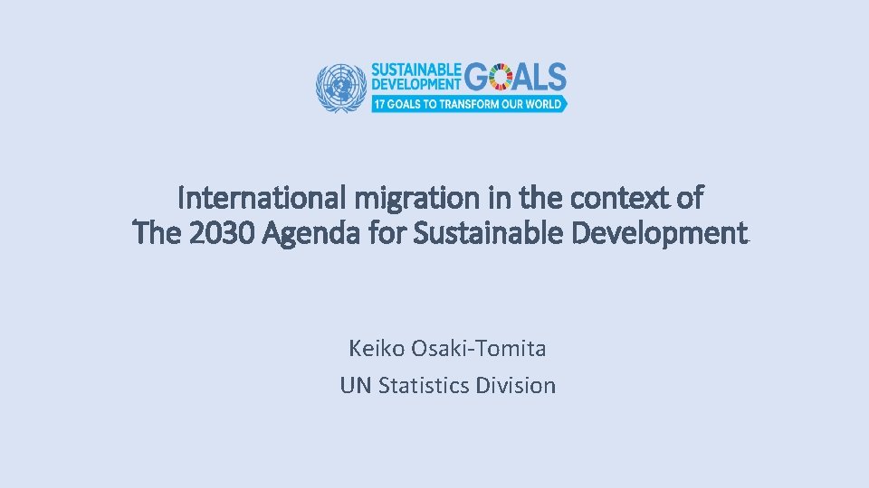 International migration in the context of The 2030