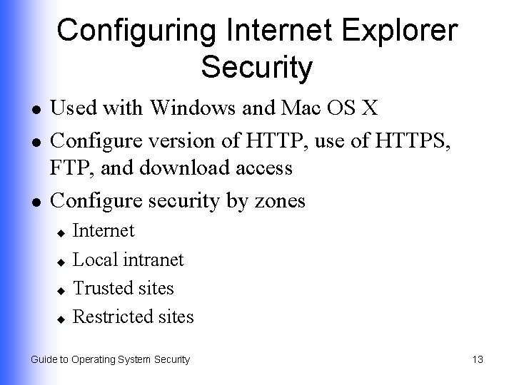Guide to Operating System Security Chapter 9 Web