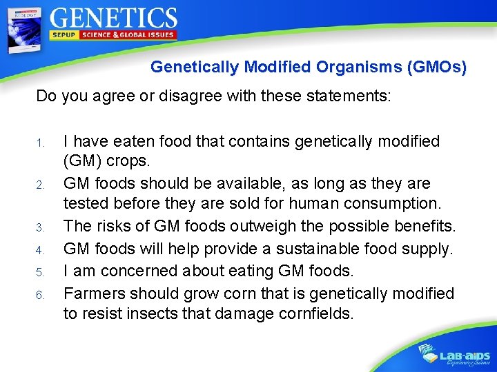 Activity 1 A Genetically Modified Solution Get Started
