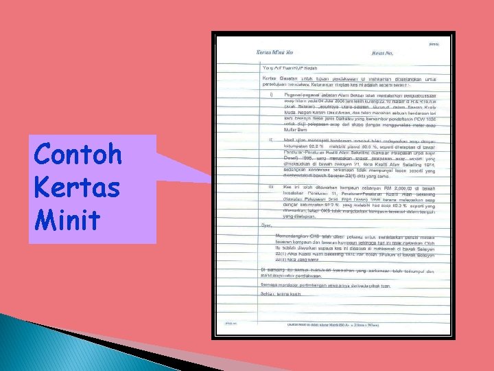 RINGKASAN KETERANGAN KERTAS MINIT IZIN MENDAKWA KURSUS PEMAKAIAN