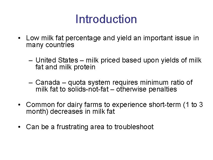 Troubleshooting low milk fat issues on dairy farms
