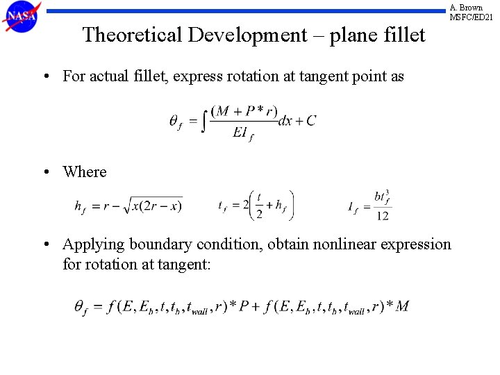 A Brown MSFCED 21 Using Plate Elements for