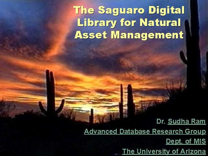 The Saguaro Digital Library for Natural Asset Management