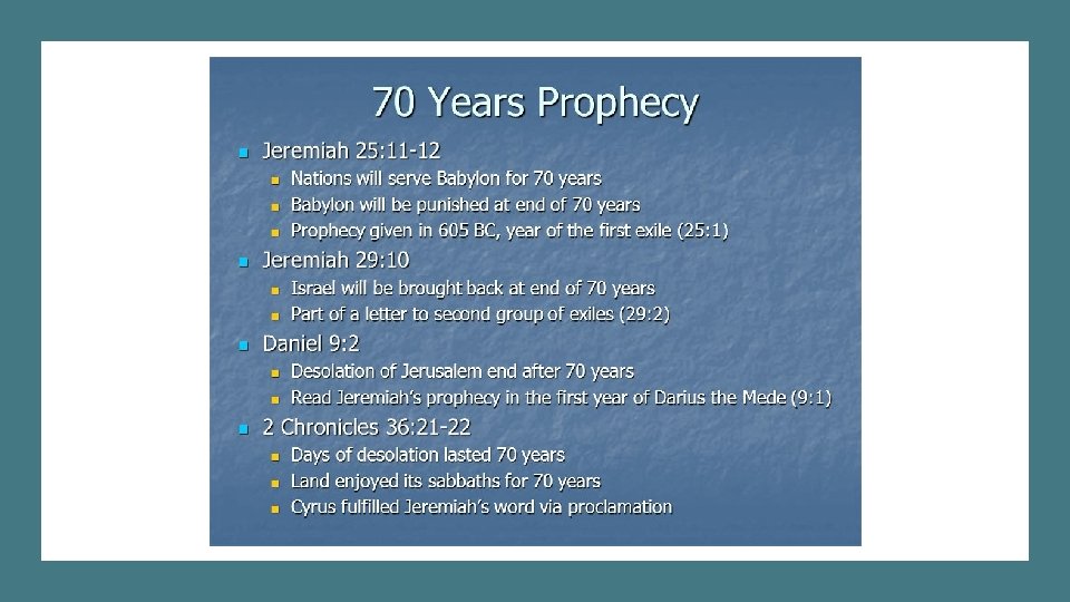 The 70 Week Prophecy What Can We Learn