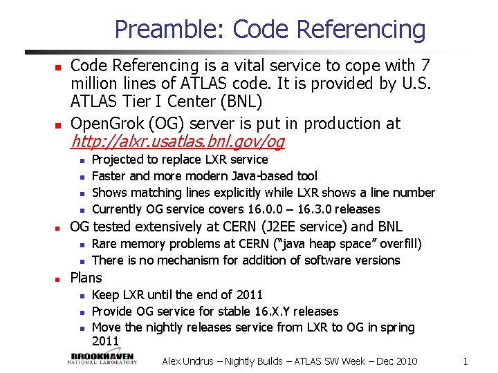 Preamble Code Referencing n n Code Referencing is