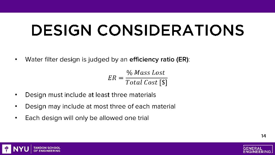 PROCESSES WATER FILTERS EG 1003 LAB 8 OVERVIEW