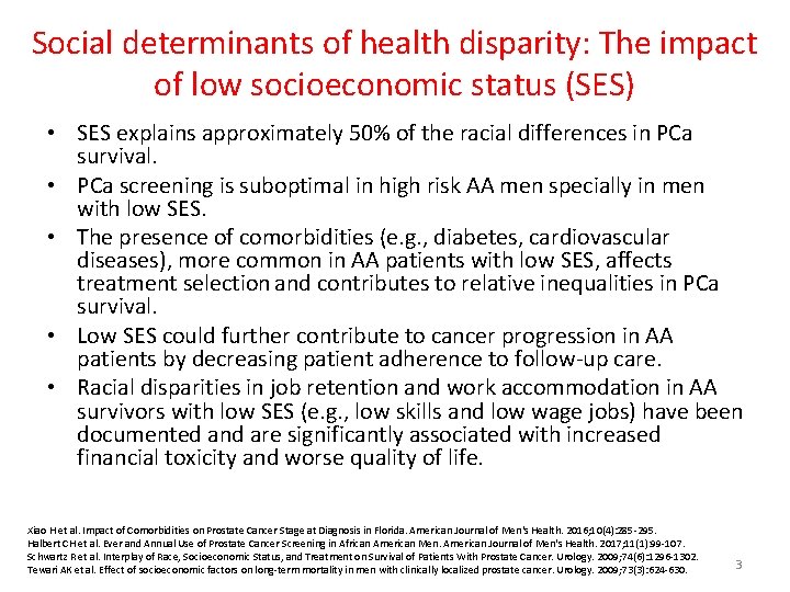 Social determinants of health disparity The ameliorating effects