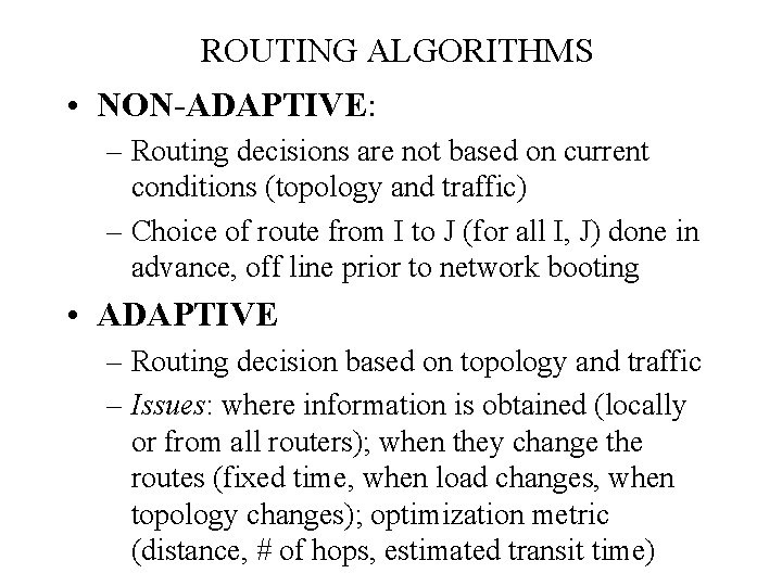 Chapter 5 The Network Layer Network layer Network