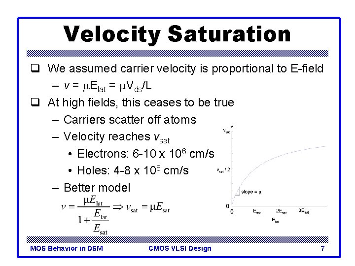 Introduction to CMOS VLSI Design MOS Behavior in