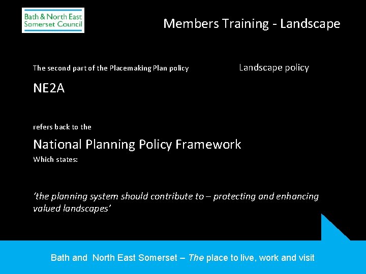 Members Training Landscape and Trees Andrew Sharland Senior