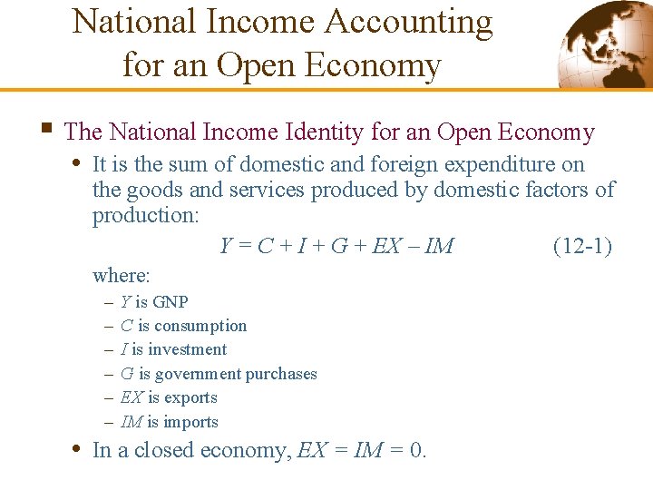 National Income Accounting and the Balance of Payments