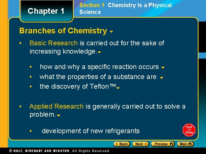 Chapter 1 Section 1 Chemistry Is a Physical