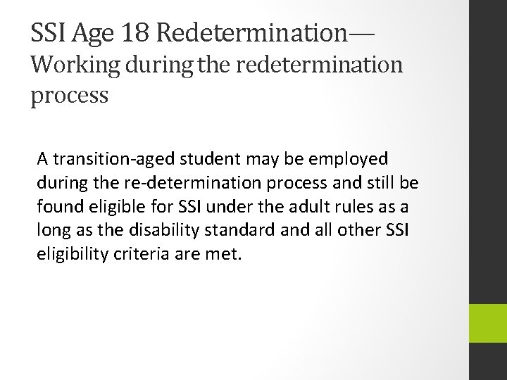 Benefits Counseling Tips and Tools for Transition Age