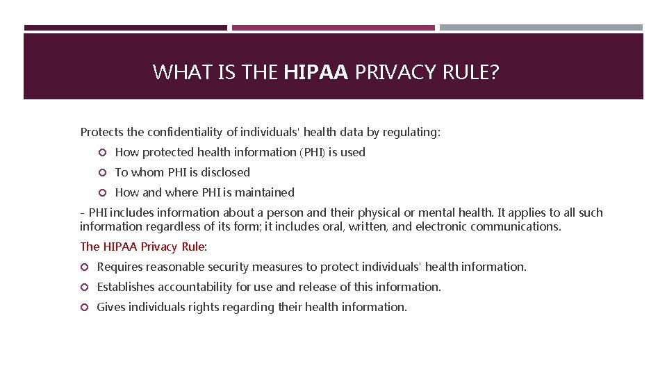 HEALTH INFORMATION PORTABILITY AND ACCOUNTABILITY ACT HIPAA PRESENTATION