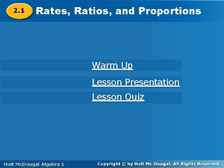 2 1 Rates Ratios and Proportions Warm Up