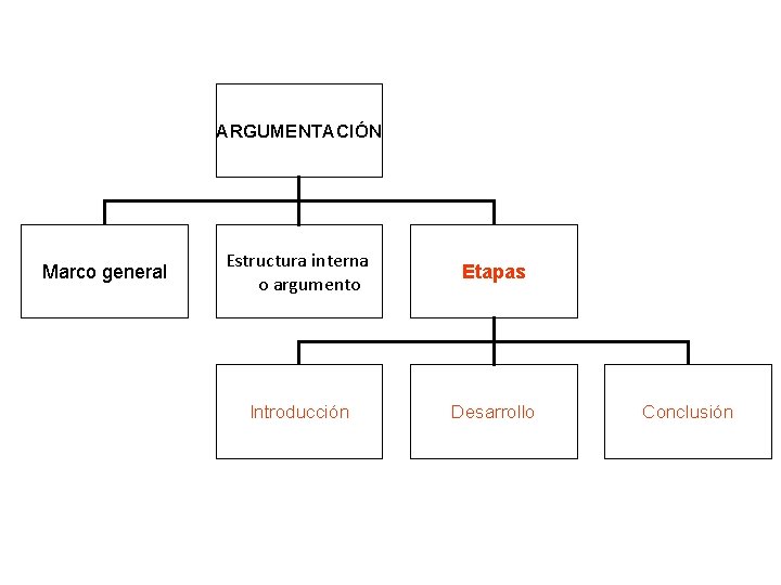 ARGUMENTACIN Estructura interna o argumento Marco general Etapas