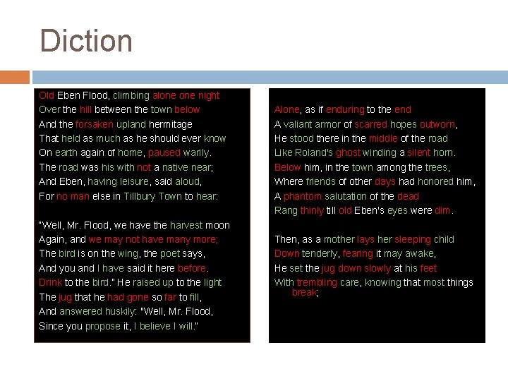 MR FLOODS PARTY BY EDWIN ARLINGTON ROBINSON Presenters