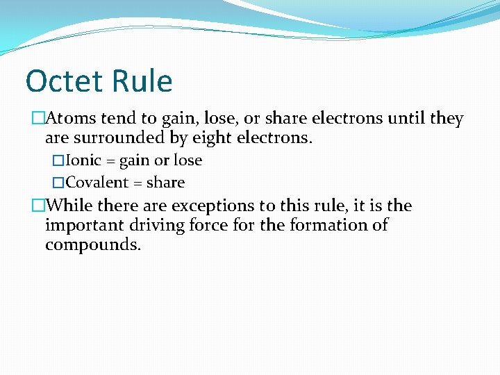 Chapter 9 Basic Concepts of Chemical Bonding Na
