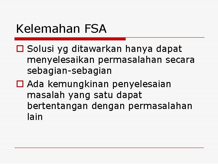 FARMING SYSTEM ANALYSIS FSA DEFINITION o Farming system
