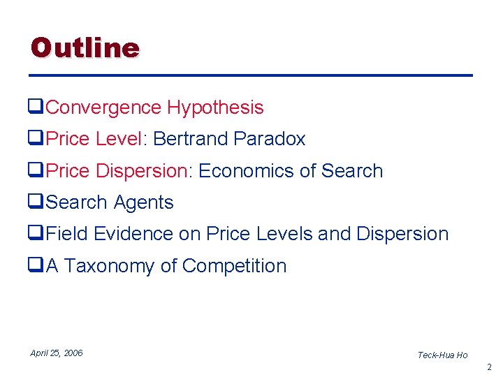 Pricing and Consumer Search I Economic and Behavioral