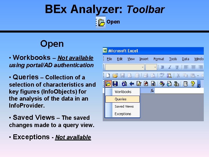 SAP Business Warehouse Business Explorer Analyzer for Power