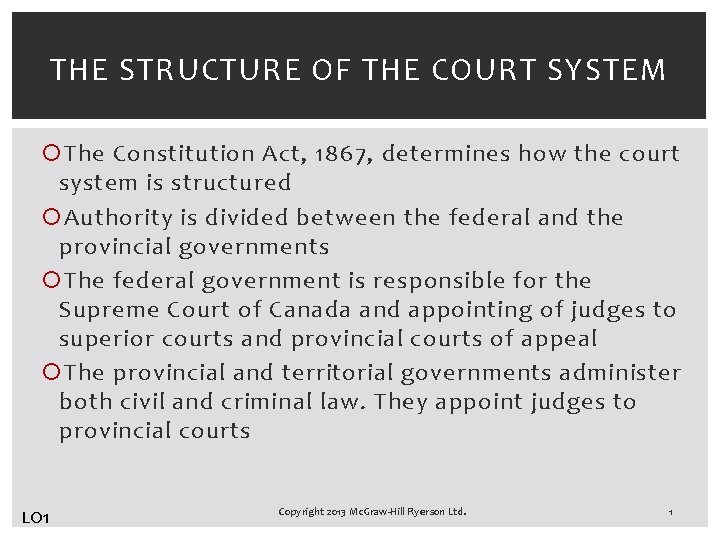 THE STRUCTURE OF THE COURT SYSTEM The Constitution