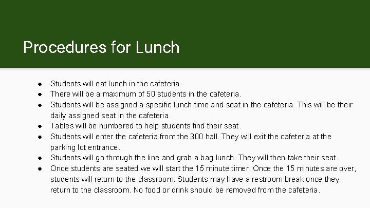 Bunn High School Reentry Information for Students Returning