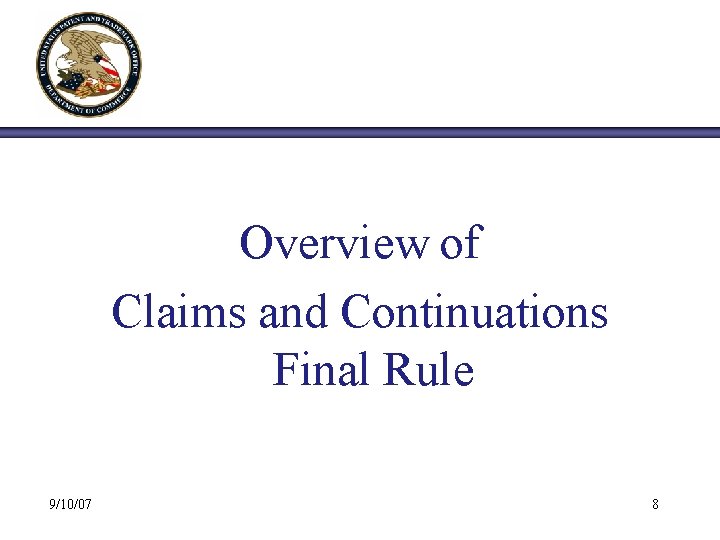 Claims and Continuations Final Rule Joni Y Chang