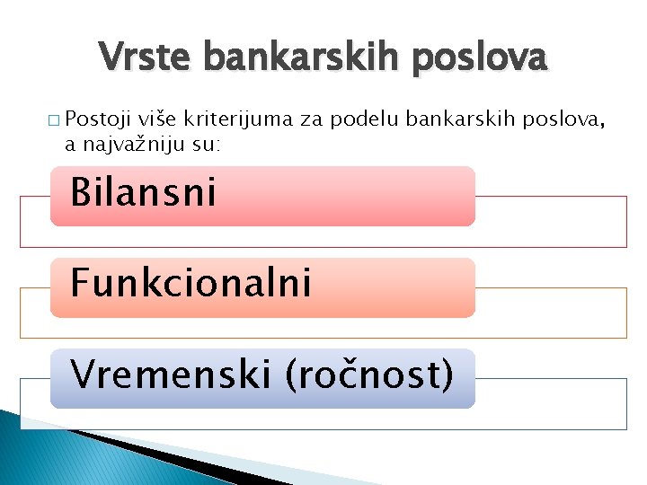 Pojam i vrste bankarskih poslova JS Pojam bankarskih