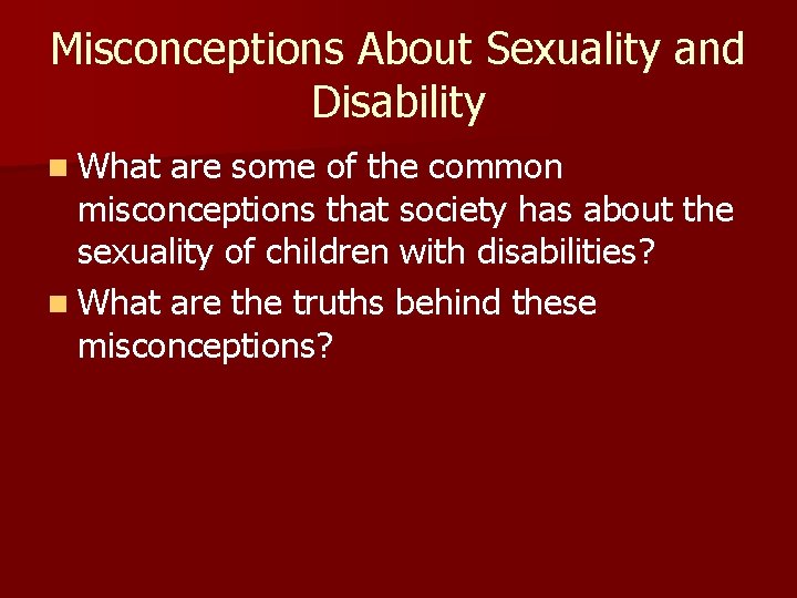 Chapter 7 Social and Sexual Issues The Importance