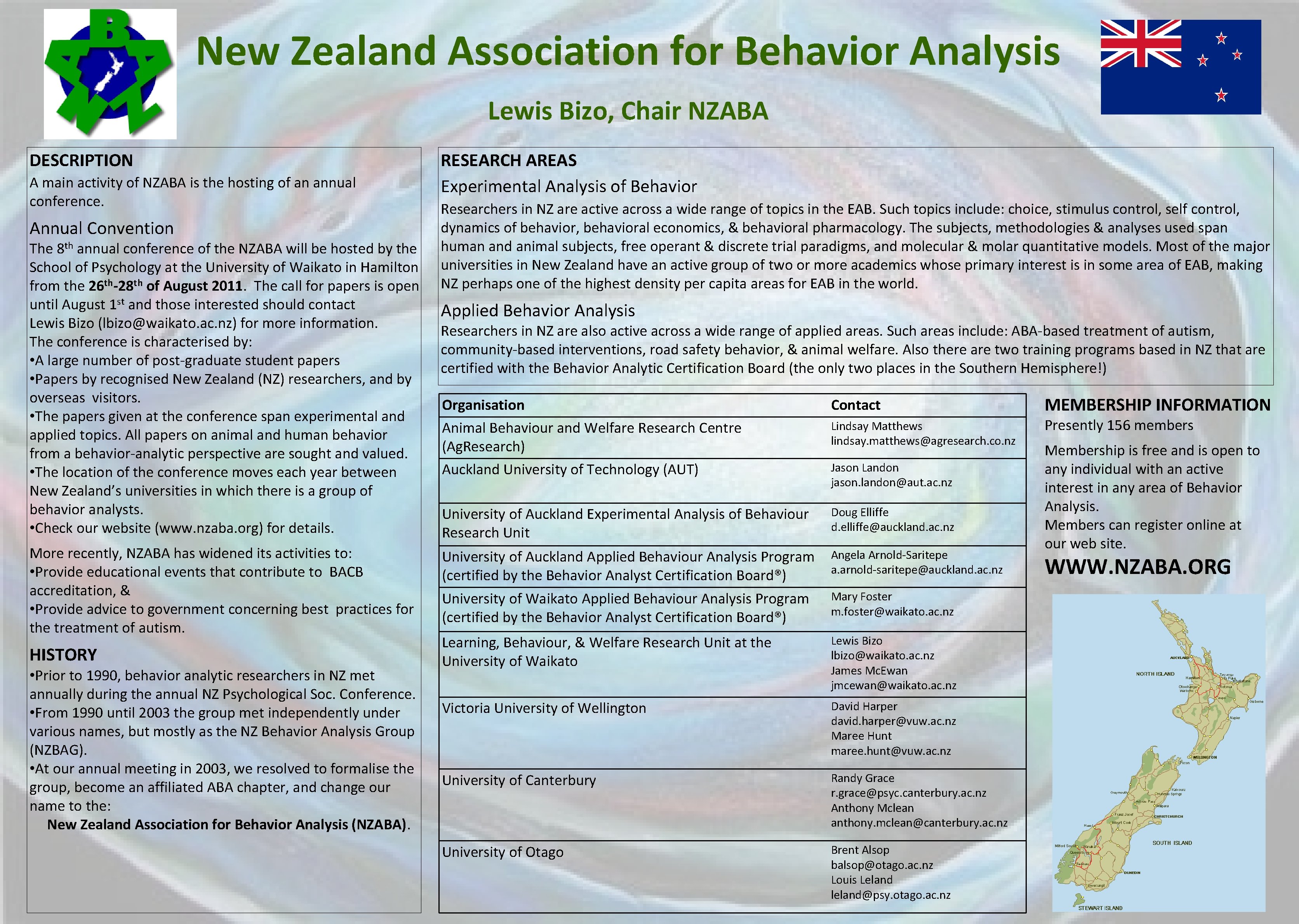 New Zealand Association for Behavior Analysis Lewis Bizo