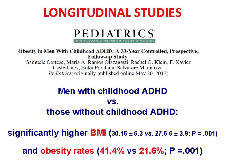 ADHD and obesity Samuele Cortese M D Ph