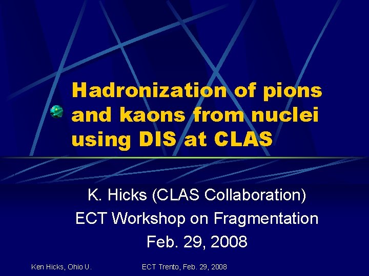 Hadronization of pions and kaons from nuclei using