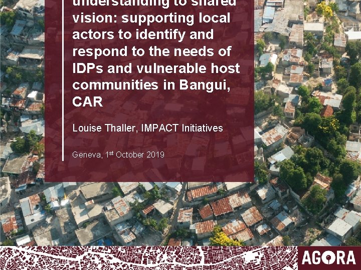 understanding to shared vision supporting local actors to