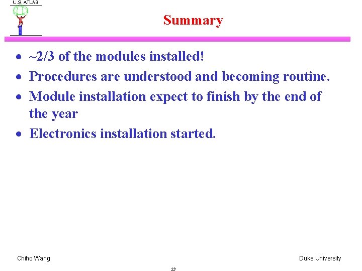 TRT Barrel integration Status Schedule Chiho Wang Duke