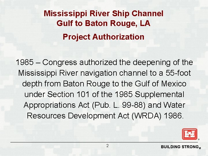 Mississippi River Ship Channel Gulf to Baton Rouge