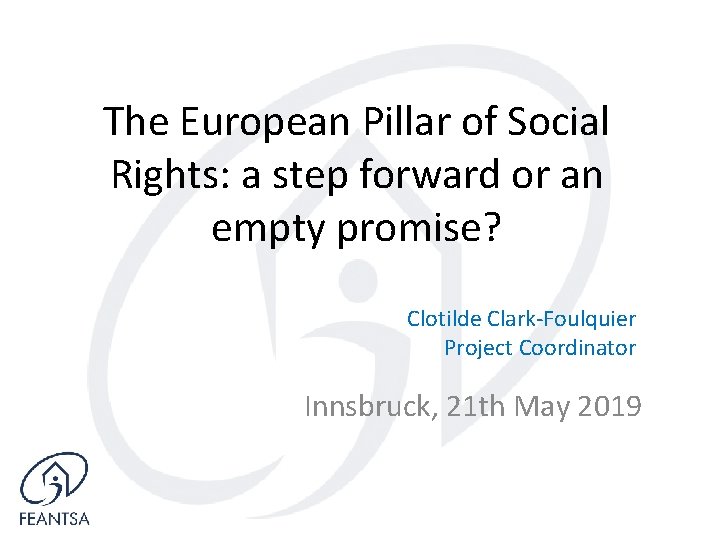 The European Pillar of Social Rights a step