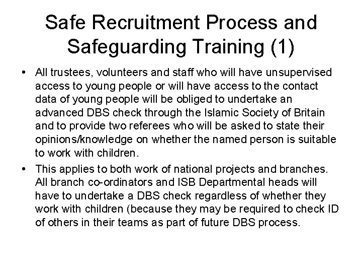 Islamic Society of Britain Introduction to Safeguarding Children