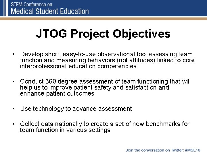 The Jefferson Teamwork Observation Guide JTOG Using a