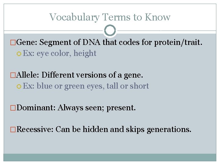Genetics Part I Father of Genetics Gregor Mendel