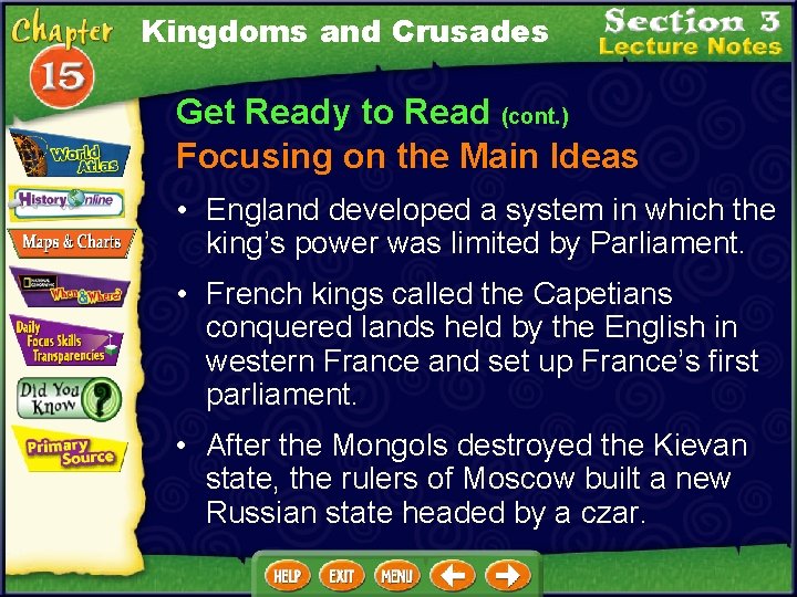 Kingdoms and Crusades Get Ready to Read Section