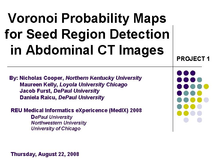 PROJECT 1 Voronoi Probability Maps for Seed Region